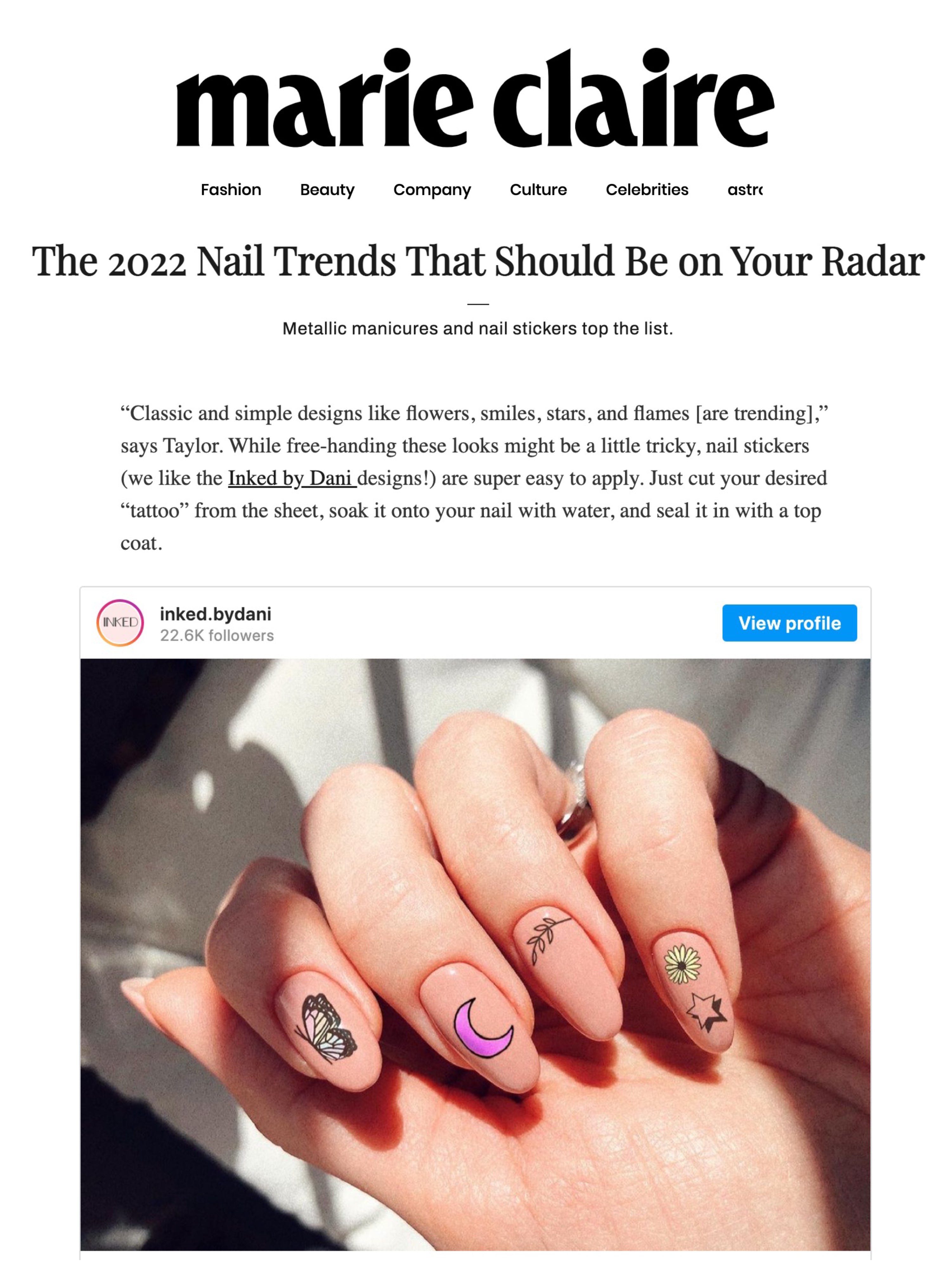 Marie Claire Tattoos Marie Claire Arabia | It's All About Florals