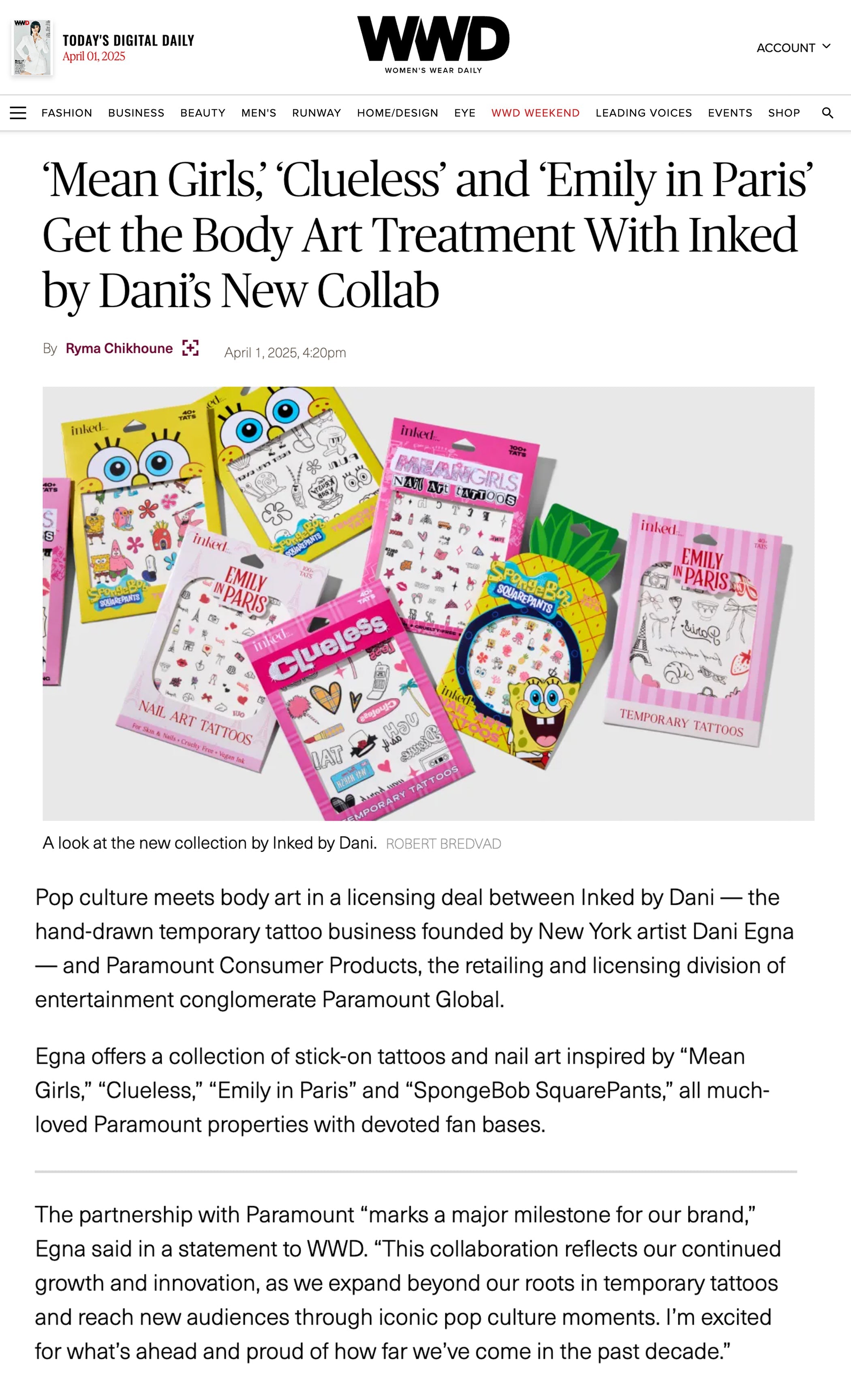 WWD | INKED by Dani Paramount Collection – INKED by Dani Temporary Tattoos